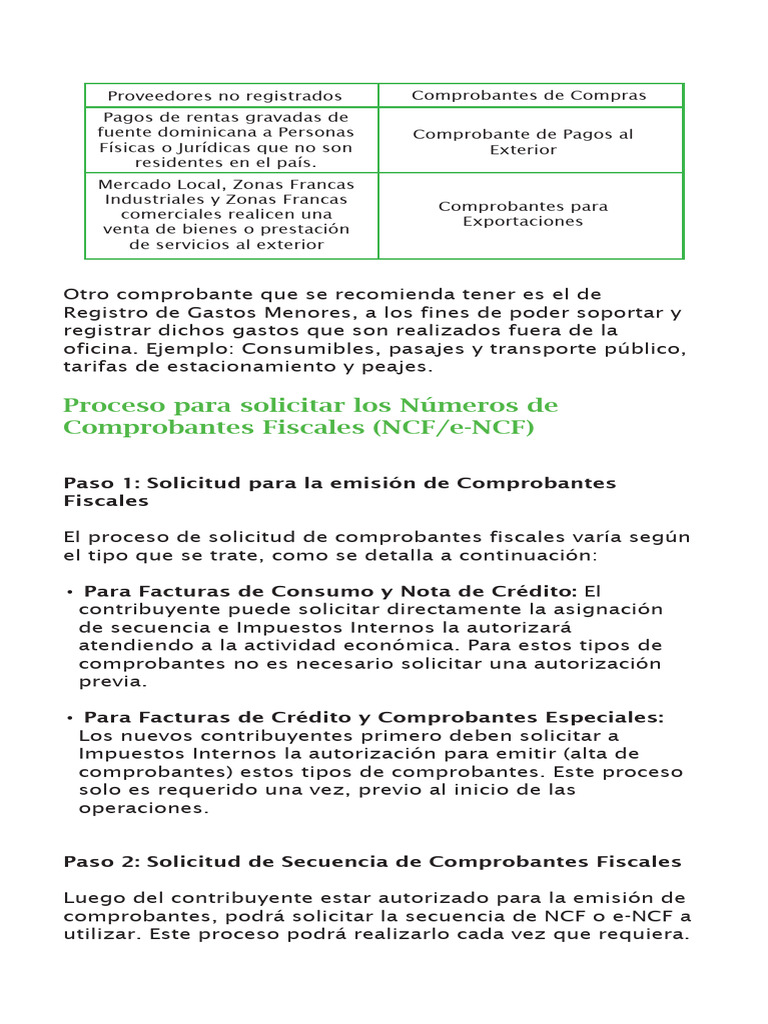 Proceso de Solicitud de NCF/e-NCF | PDF