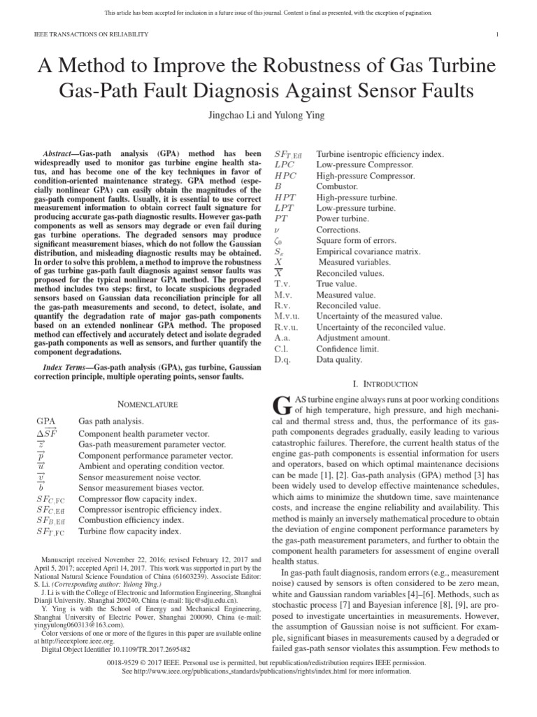 A Method To Improve The Robustness of Gas Turbine Gas-Path Fault ...