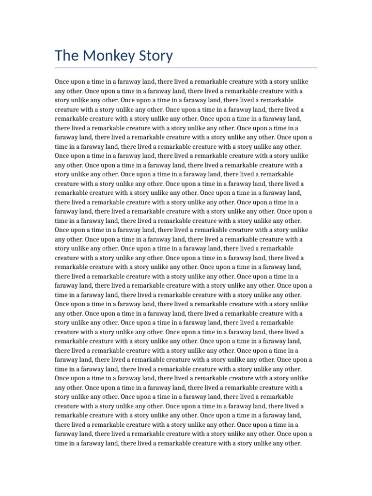 The Monkey Story | PDF