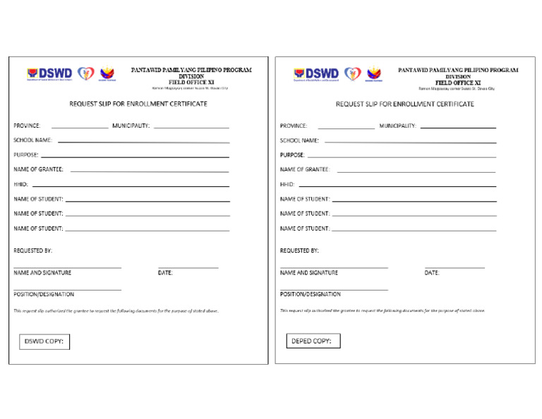 Request Slip Ss | PDF