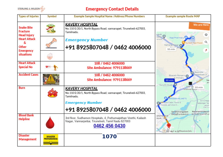 Emergency Contact Info for Injuries | PDF
