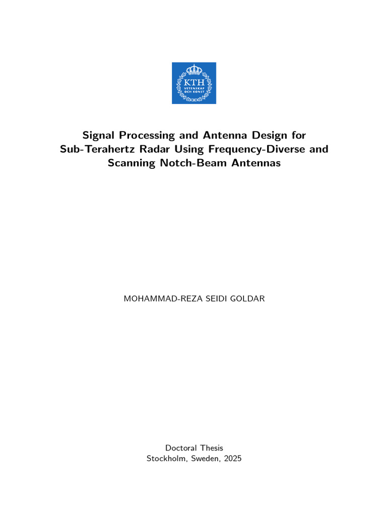 FULLTEXT01 Mohammadreza | PDF | Radar | Antenna (Radio)