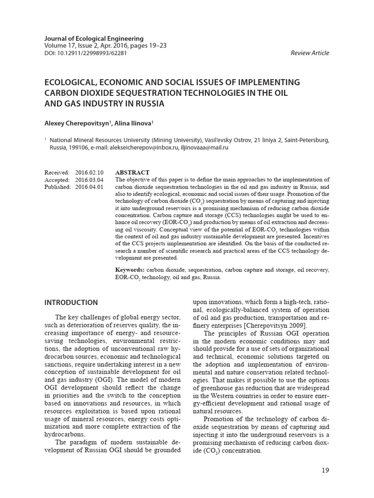 Ecological Economic and Social Issu | PDF | Carbon Capture And Storage ...