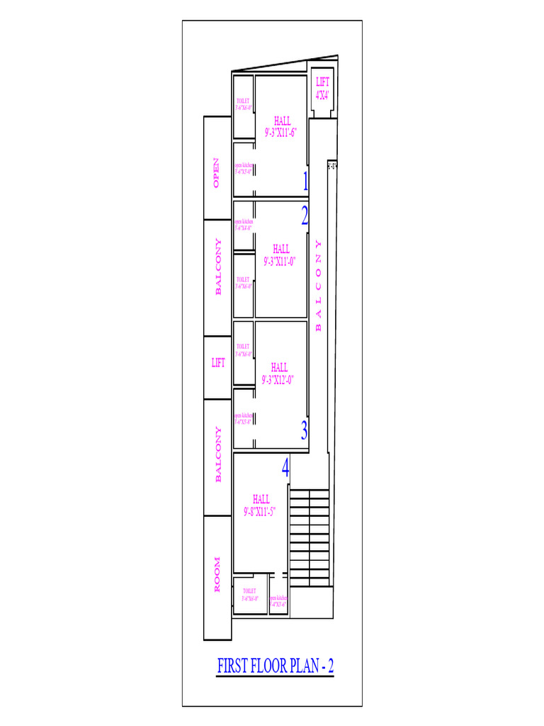 First Floor Plan - 2: Lift 4'X4' Hall | PDF