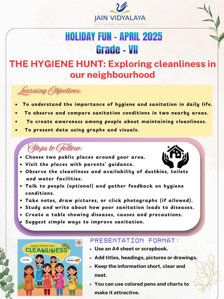 JV-Grade 7-Holiday Fun Project-April 2025 | PDF | Hygiene
