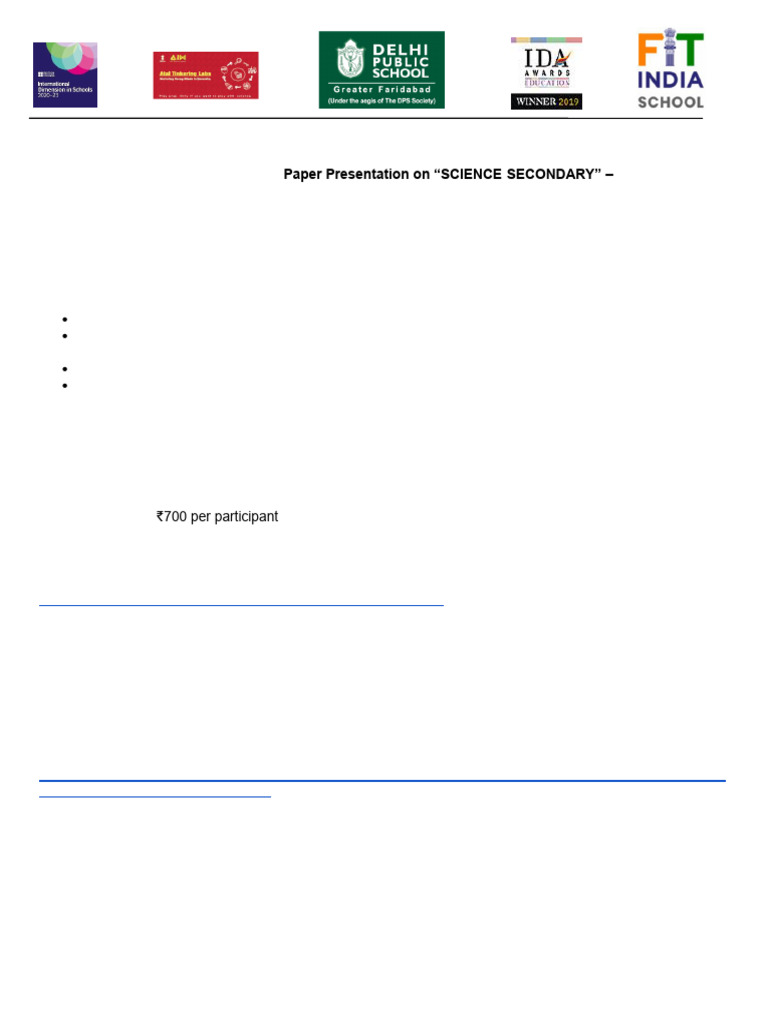 Invitation To STEM DLD WORKSHOP-Paper Presentation On "SCIENCE-SECONDARY" - July 12, 2025 at DPS ...