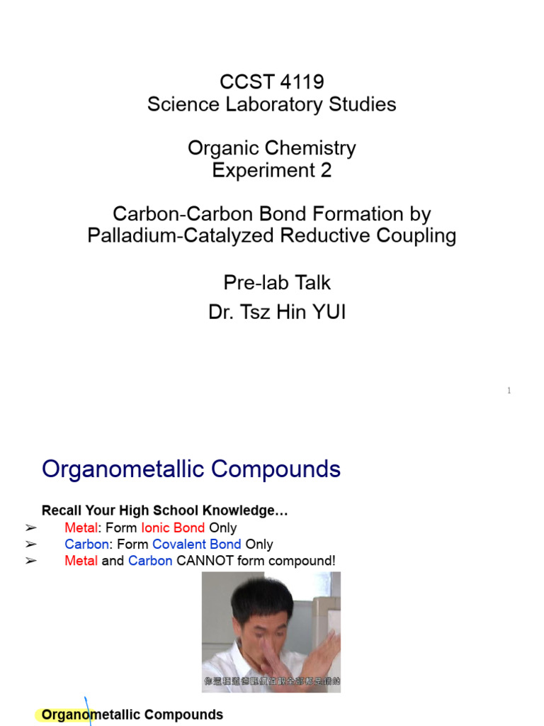 CCST4119 OCHM Expt2 Pre Lab Talk | PDF | Organometallic Chemistry ...
