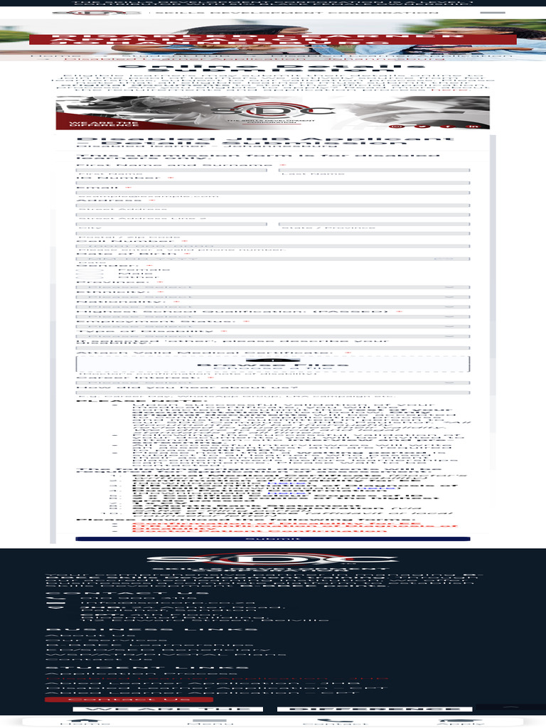 Disabled Learner Application - Johannesburg - SDC | PDF