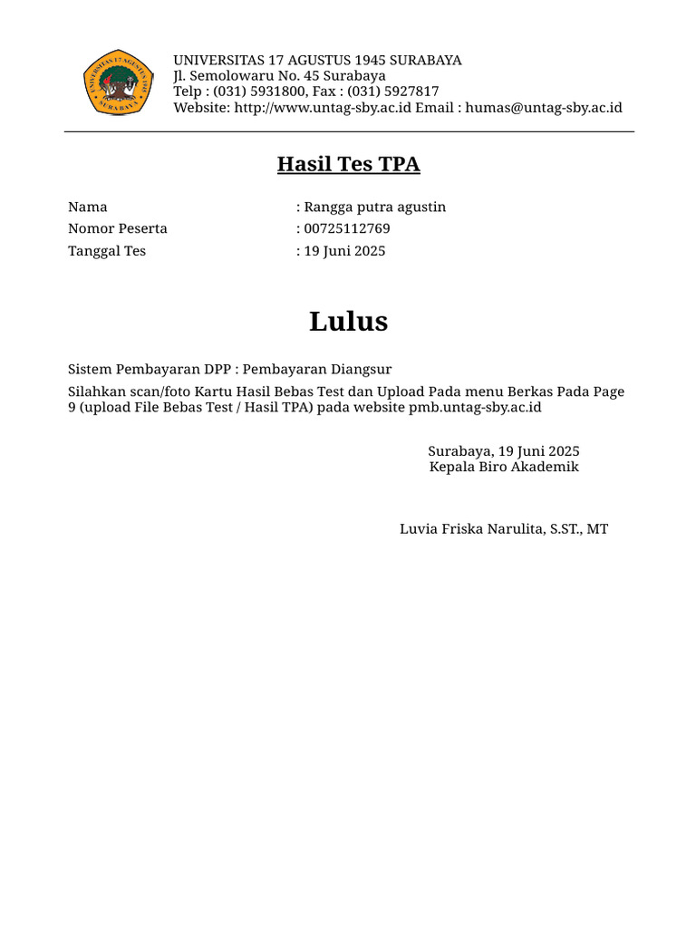 Cetak Hasil TPA | PDF