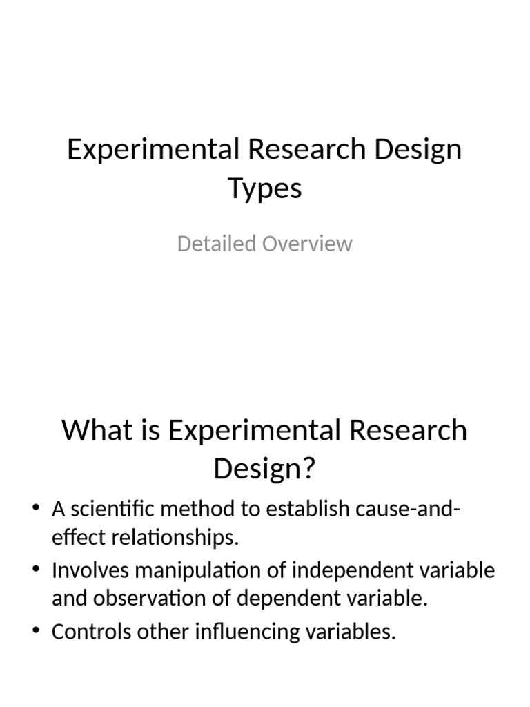 Experimental Research Design Types | PDF