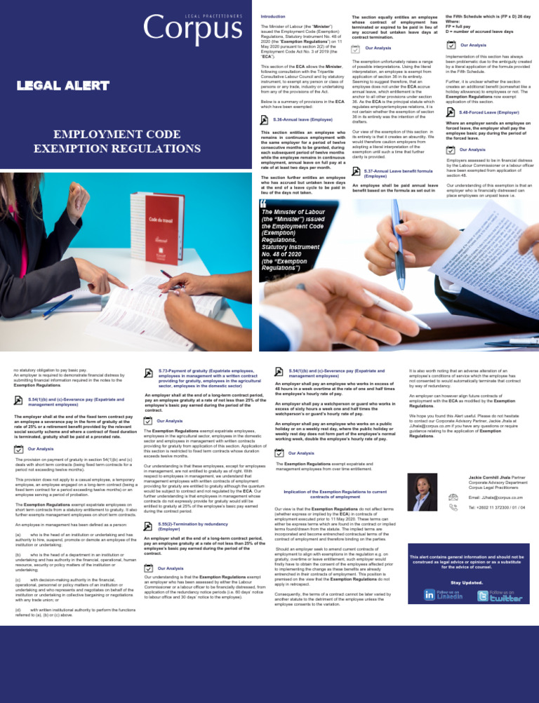 Employment Code Exemption Regulations | PDF | Employment | Overtime