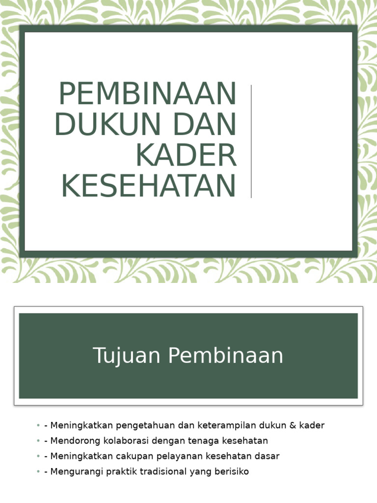 Pembinaan Dukun Dan Kader Kesehatan | PDF