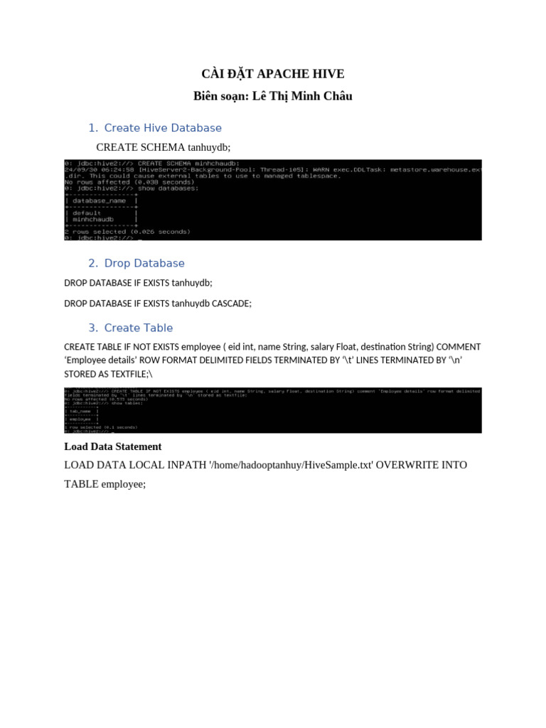 7c Bai Tap Apache Hive 4-0 | PDF