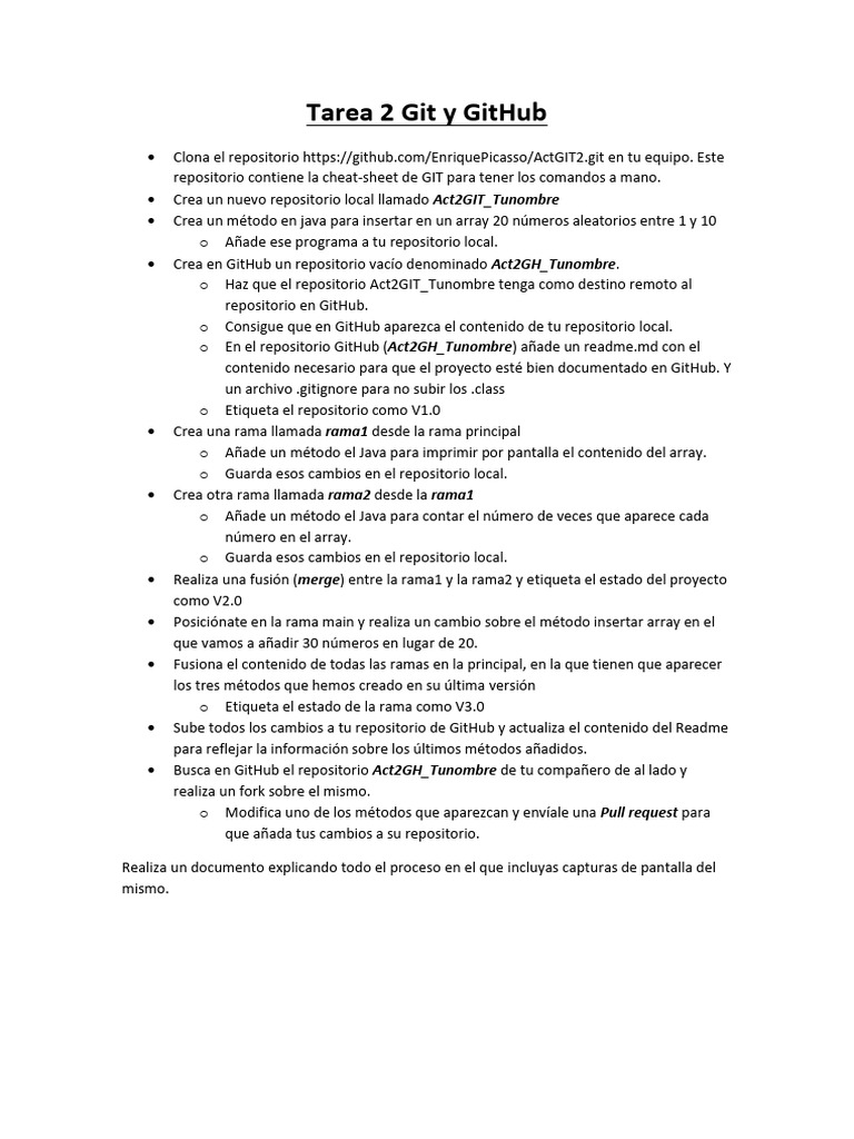 Tarea 2 Git y GitHub | PDF