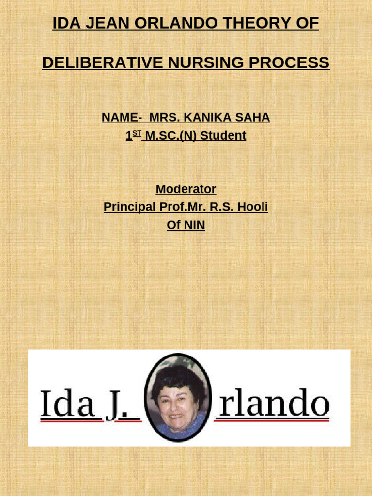 Ida Jean Orlando Theory | PDF | Nursing | Theory