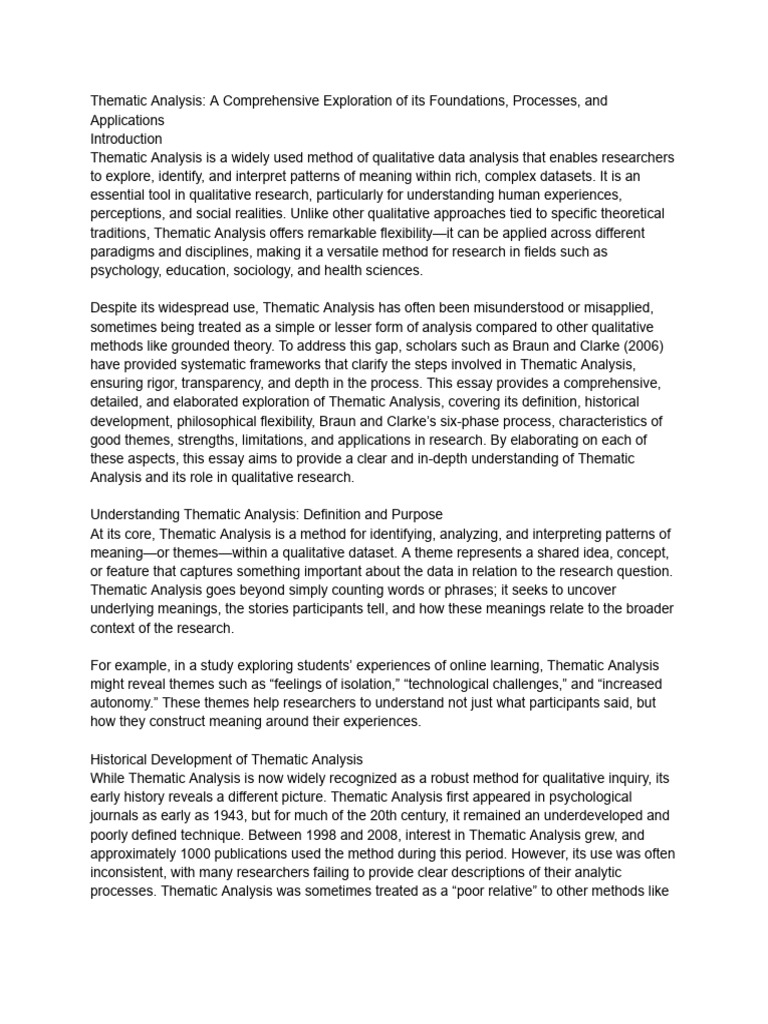 Thematic Analysis | PDF | Qualitative Research | Science
