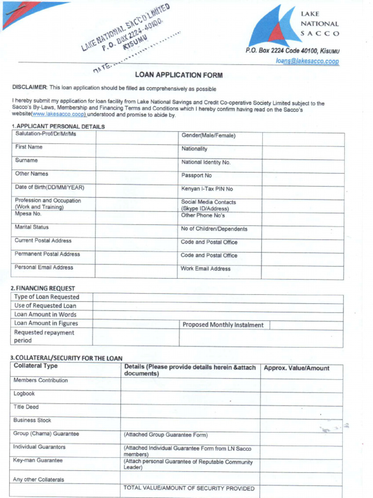 Loan Application Form | PDF