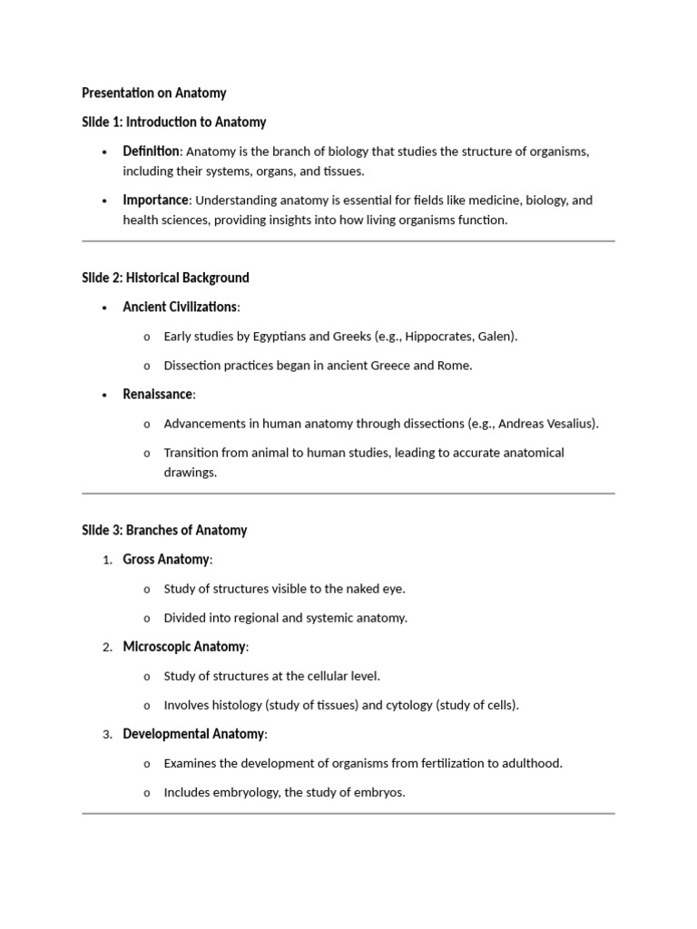 Presentation On Anatomy | PDF | Human Body | Muscle