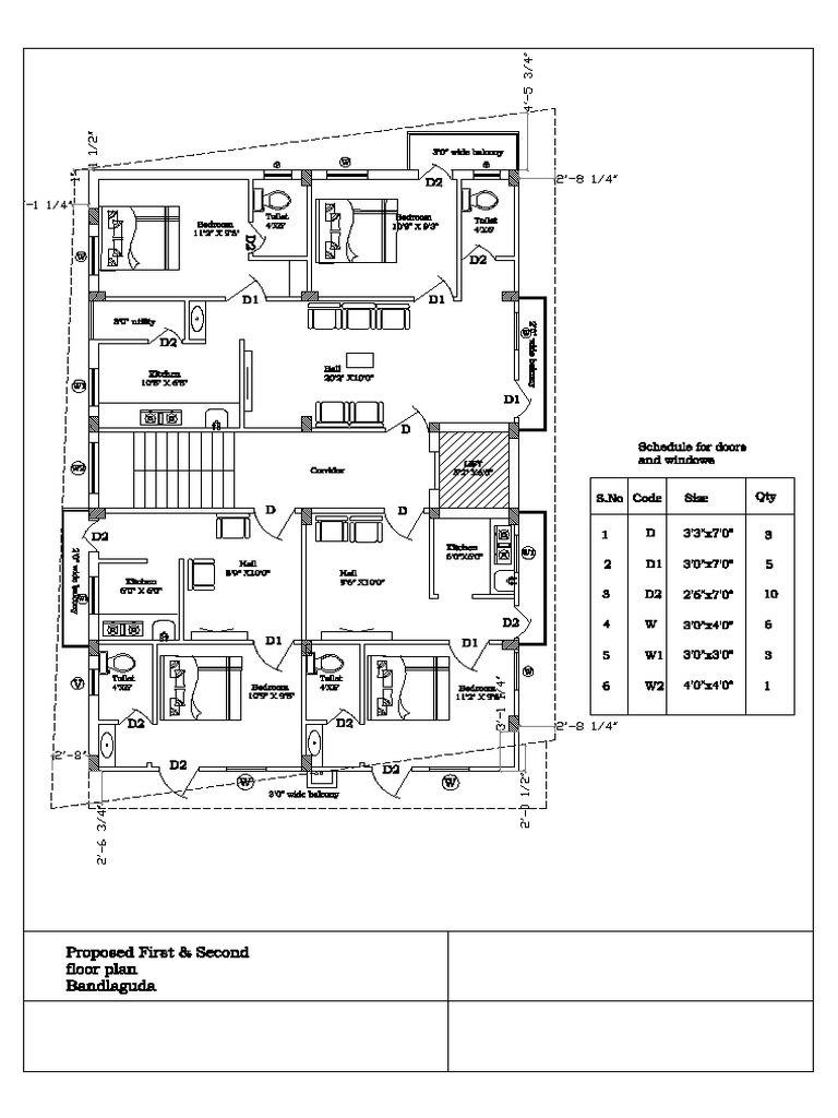 First & Second Floor Plan (Bandlaguda) | PDF