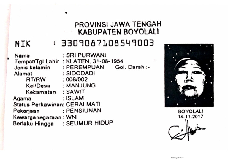 KTP Sri Purwani - 3 | PDF