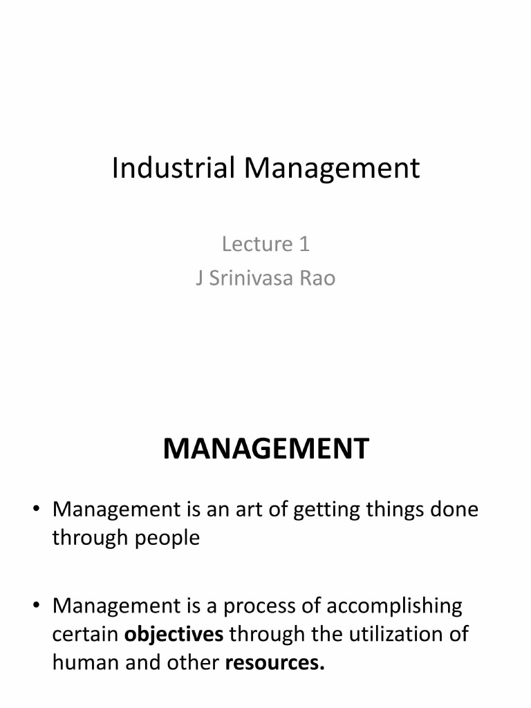 GE3792 Industrial Management Lecture | PDF