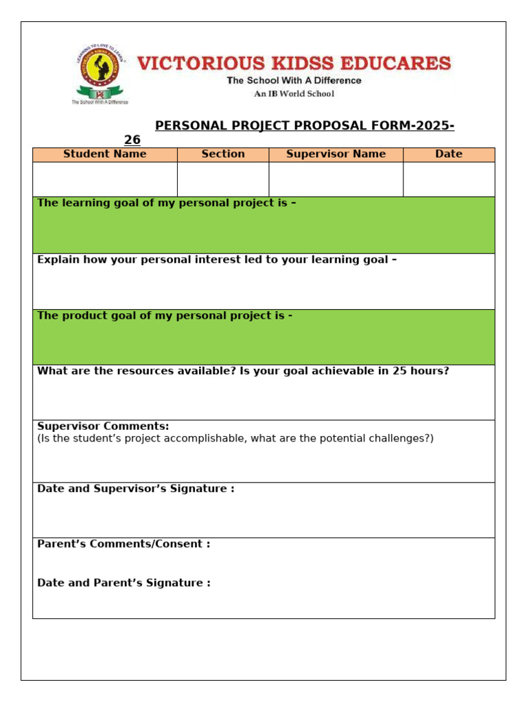 PP Proposal Form 2025-26 | PDF
