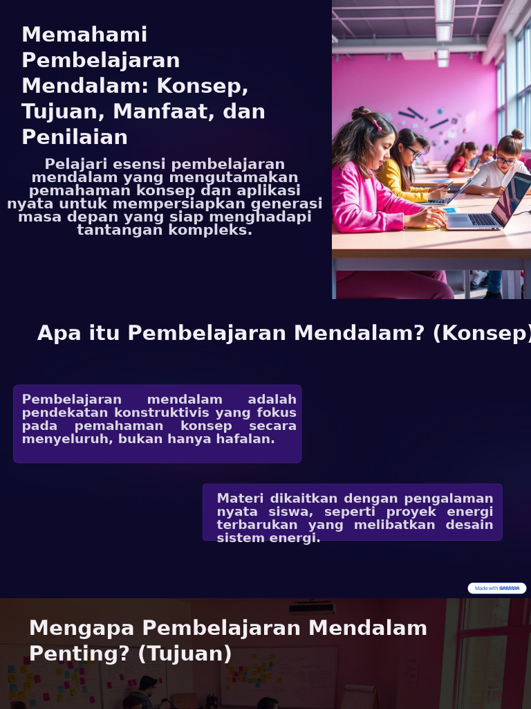 Tujuan dan Manfaat Pembelajaran Mendalam | PDF