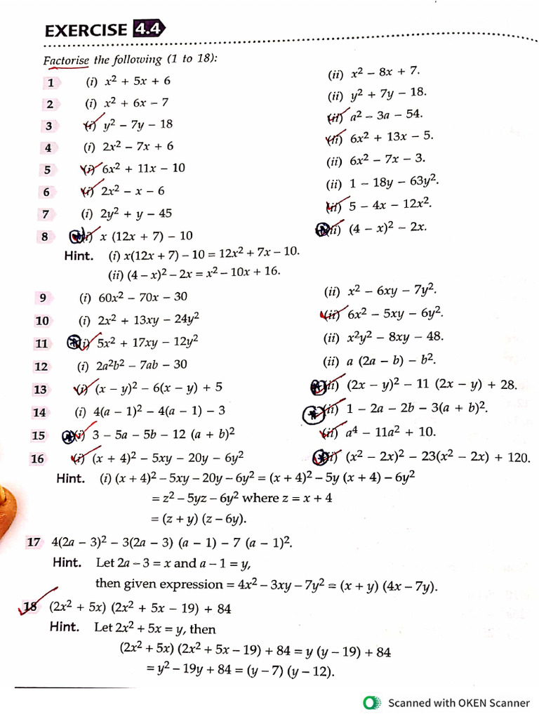 Factorisation - 02 (ICSE 9) | PDF