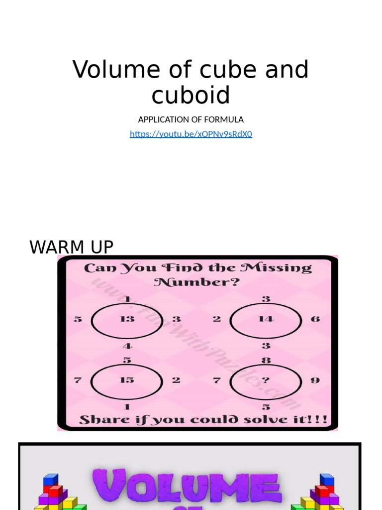 Volume of Cube and Cuboid | PDF