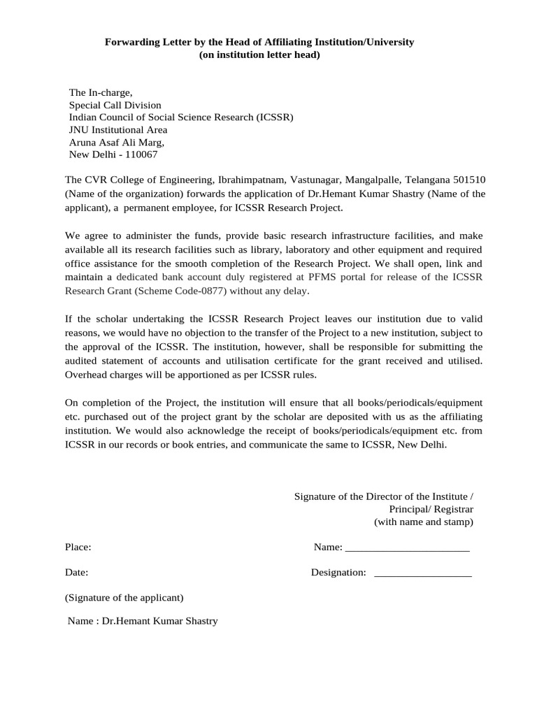 Forwarding Letter LD LOGITUDINAL | PDF