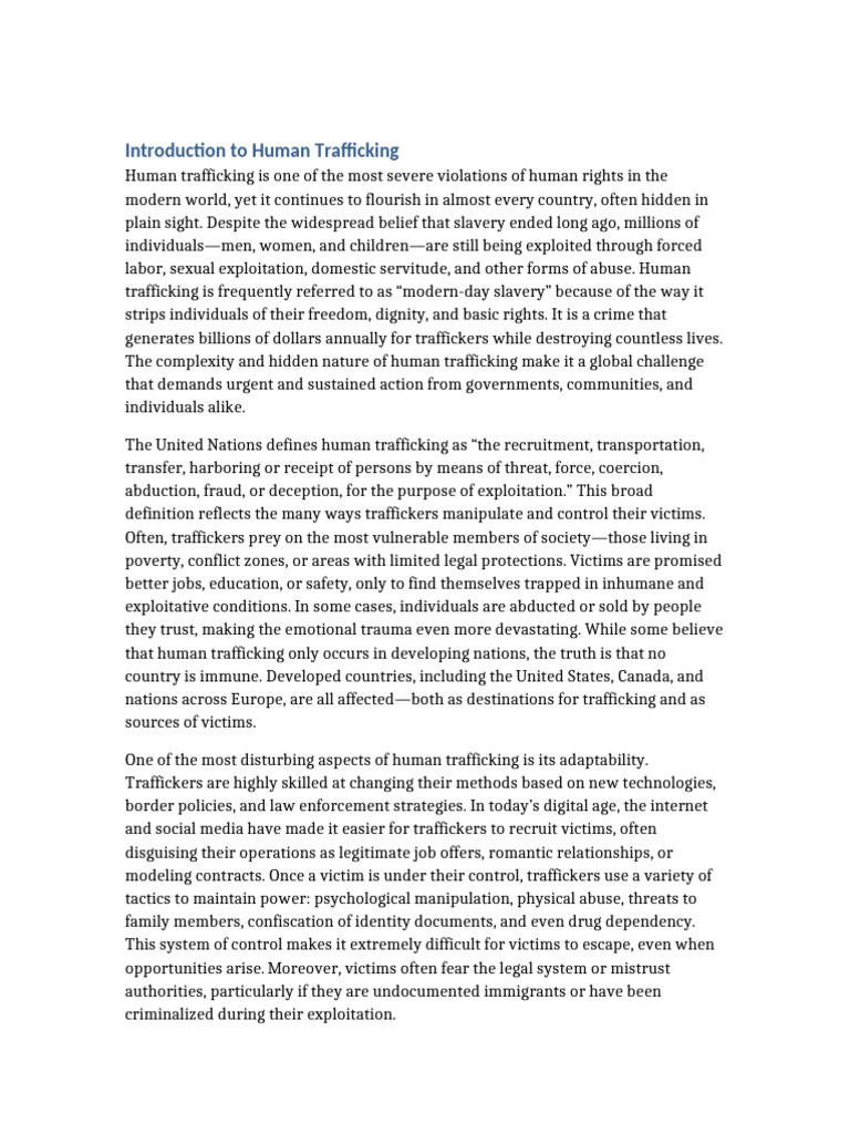 Understanding Human Trafficking Issues | PDF | Human Trafficking | Violence