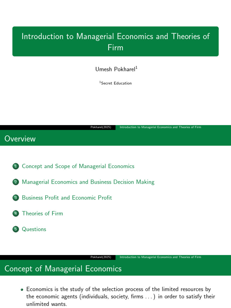 Managerial Economics: Profit Maximization | PDF | Profit (Economics ...