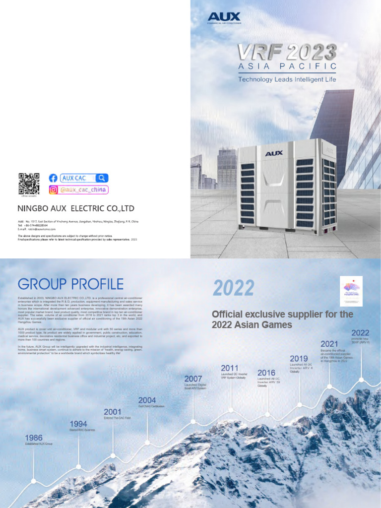 Aux VRF Catalogue 2023 | PDF | Air Conditioning | Pump