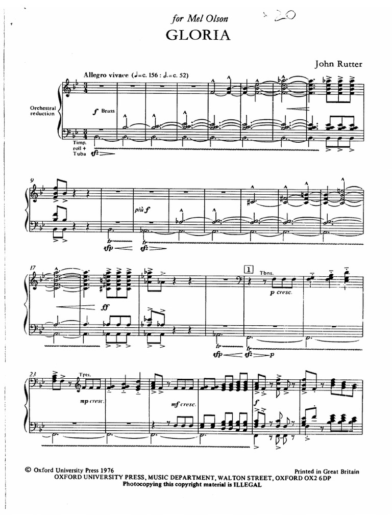 Rutter John Gloria | PDF