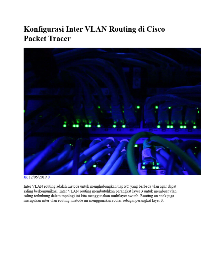 Konfigurasi Inter VLAN Routing Di Cisco Packet Tracer | PDF