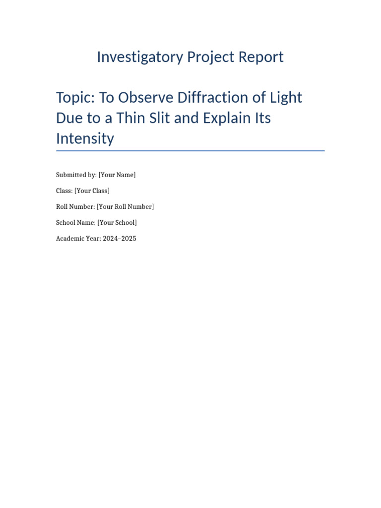 Diffraction Project Part1 | PDF