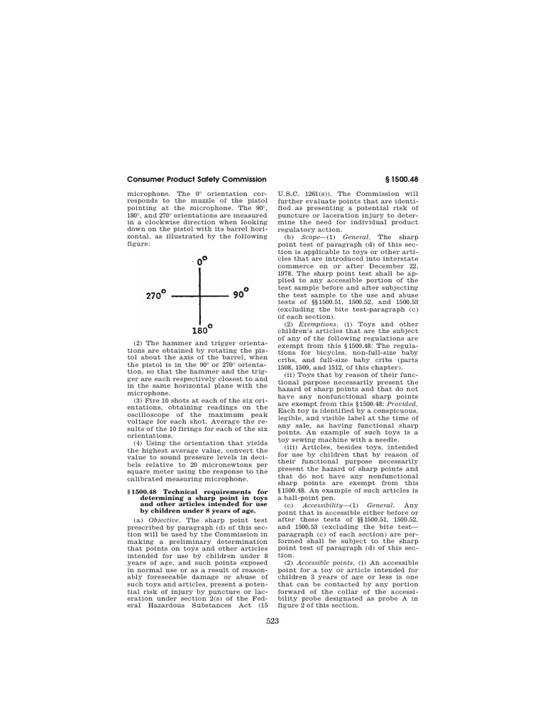 CPSC 16 CFR - Sharp Point Test | PDF