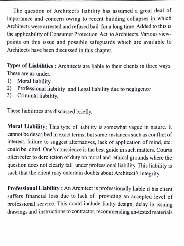 Liability of Architects | PDF | Legal Liability | Liability Insurance