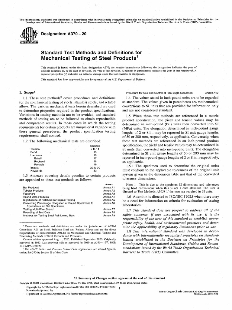 Astm - A370 | PDF