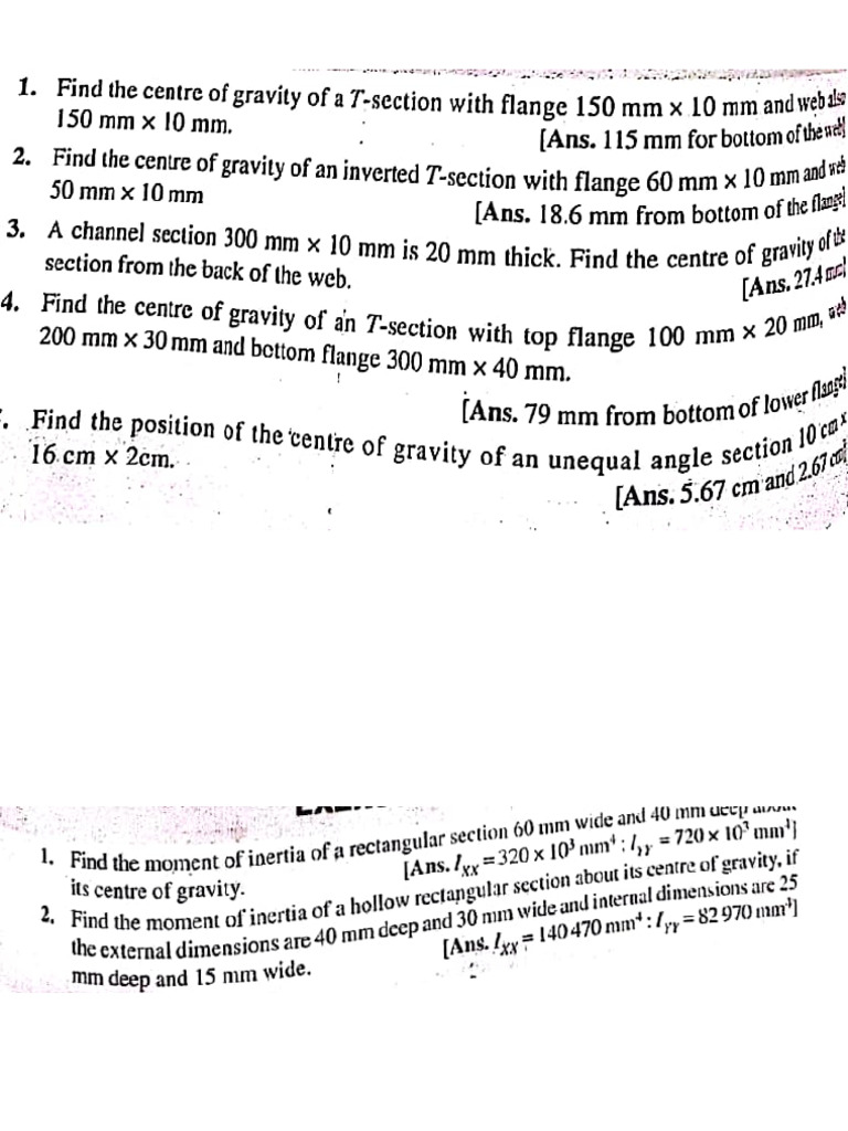 CVE 202 Solution To Properties of Beam Section | PDF