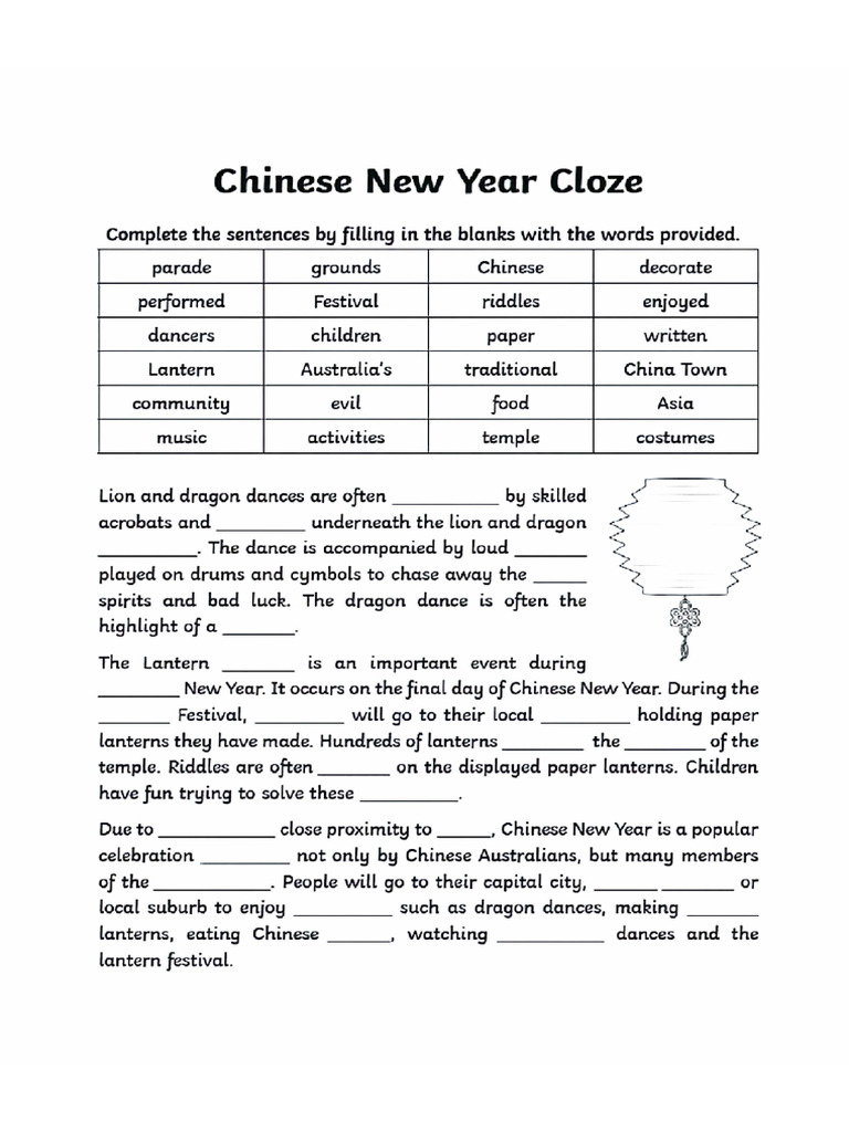 Vocabularies of Chinese New Year | PDF
