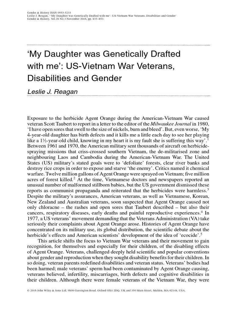Reagan - My Daughter Was Genetically Drafted With Me | PDF | Agent Orange