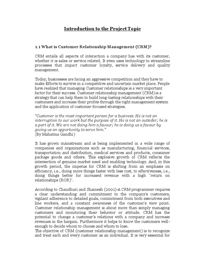 Customer Relationship Management in Hotel Industry | PDF | Customer ...