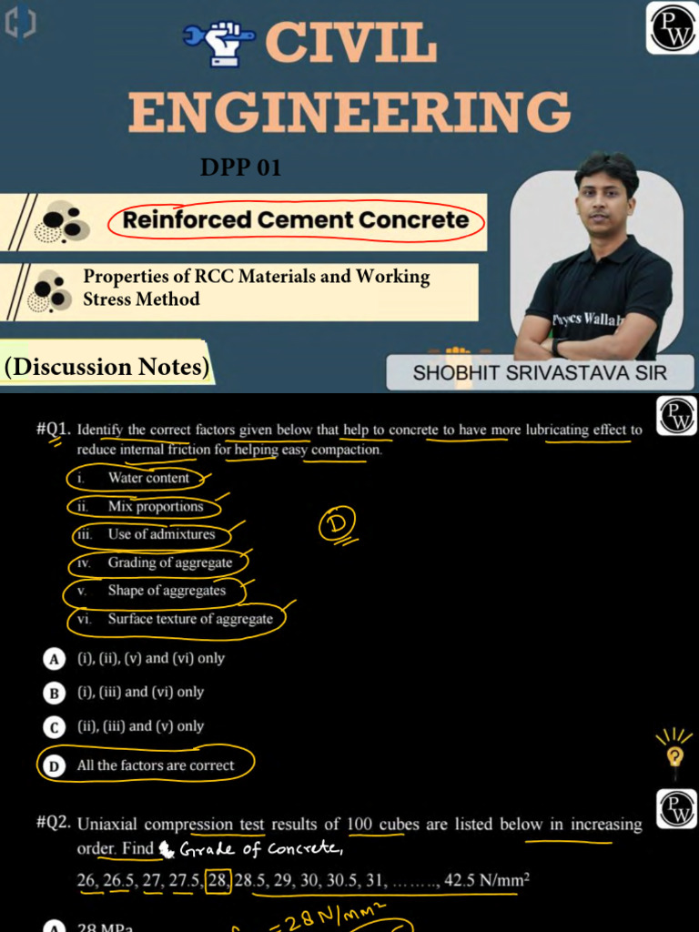 Properties of RCC Materials and Working Stress Method - DPP-01 ...