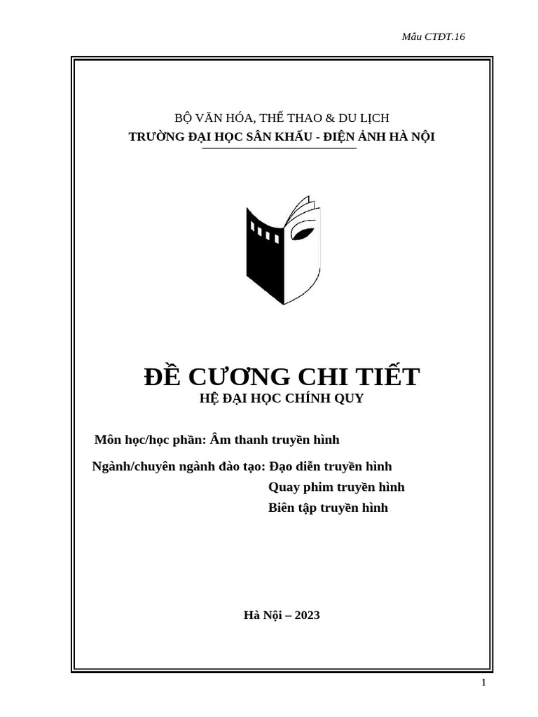 CTDT.16 - de Cuong Chi Tiet AM THANH TRUYEN HINH (Theo Tin Chi) | PDF