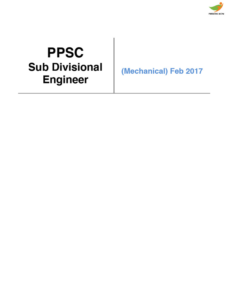 PPSC Sub Divisional Engineer Paper 2017 | PDF | Stress (Mechanics) | Heat