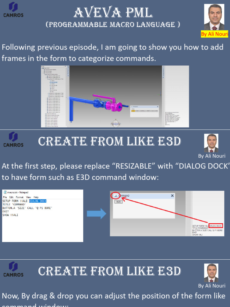 How To Add Frams in Form of #AVEVA - E3D Using #PML | PDF
