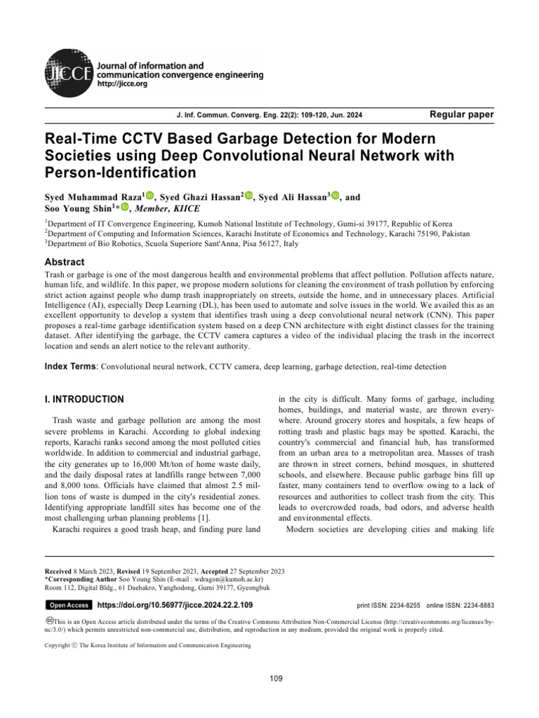 Real-Time CCTV Based Garbage Detection For Modern Societies Using Deep Convolutional Neural ...