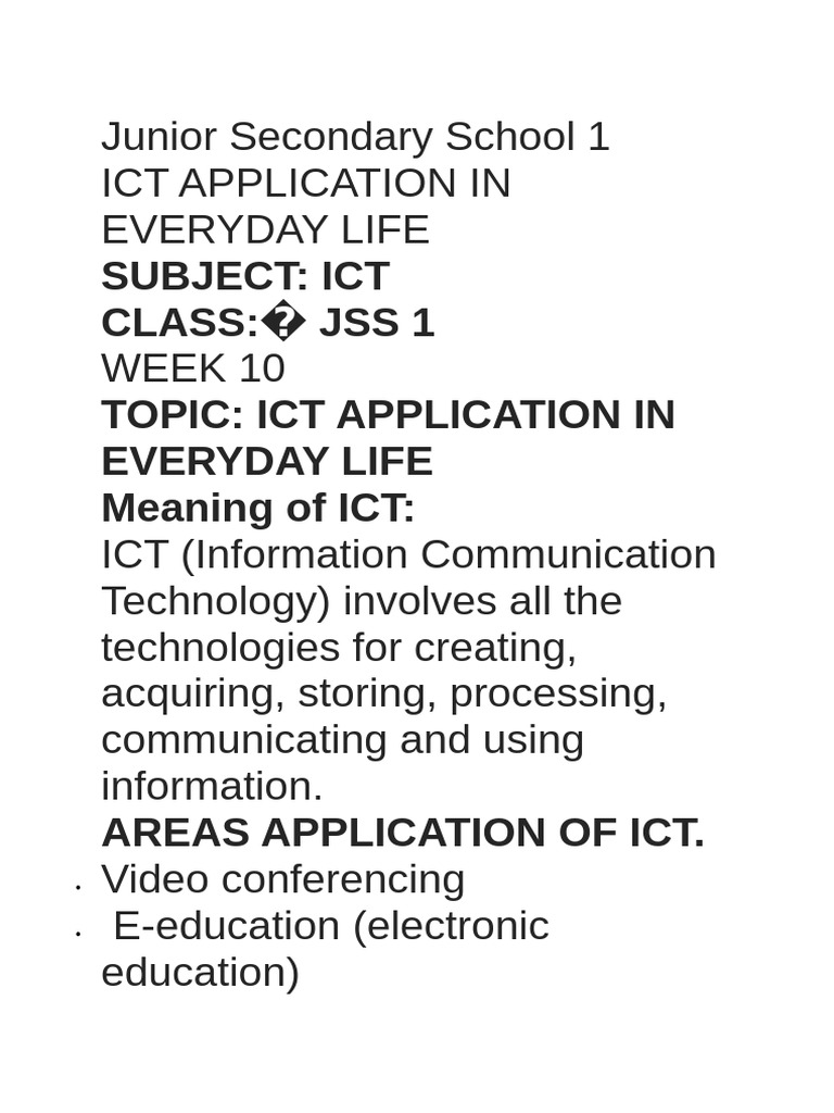 Lesson Note Ict Hope Model College - 250617 - 105116 | PDF | Acid ...