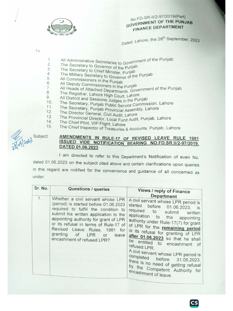 Clarification LPR 1.6.23 | PDF